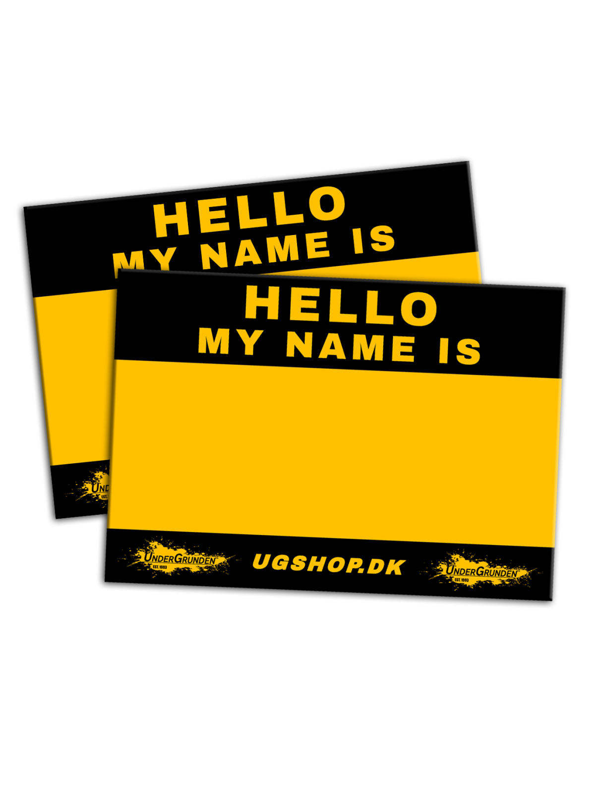 Ug Hello My Name Is Black/Yellow 50 stk - Stickers - Undergrunden ...