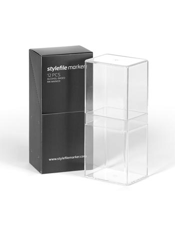Acrylic Empty Stylefile Marker box 12 Set - Tomme tusher & Tips ...